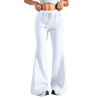 Generic Pantalon de jogging pour femme - Cordon de serrage - Léger et ample - Taille élastique - Pantalon de sport avec poche - Jambes larges - Pantalon de co