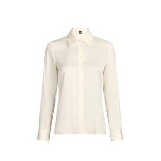 HUGO BOSS Chemise droite &agrave; col classique en soie m&eacute;lang&eacute;e