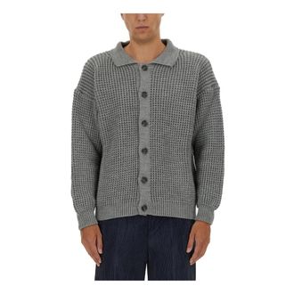 Family Fir$t Milano Polo Cardigan - - Knitwear - Herren - Grau - L