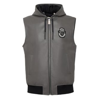 Billionaire Boys Club &Auml;rmellose Lederweste - - Jackets - Herren - Grau - S
