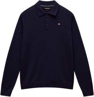 Napapijri Polo lange Wollärmel - blau