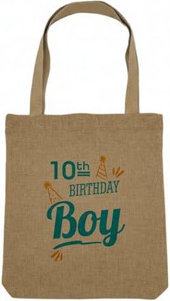 Fabulous Sac Shopping Tote Bag Aspect Lin - 10th Birthday Boy Celebration Kids Party Gift - Sac de Courses Toile Epaisse 360g Beige Naturel Cabas Port&eacute; Epaule 