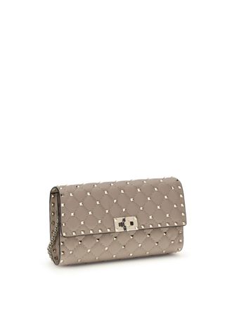 Valentino Garavani Womens Shoulder Bag | Rockstud Spike Nappa-Pl Poudre