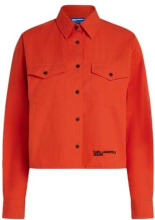 Karl Lagerfeld Karl Lagerfeld Jeans, Femme, Chemise À Logo, Coupe Régulière, Rouge, M