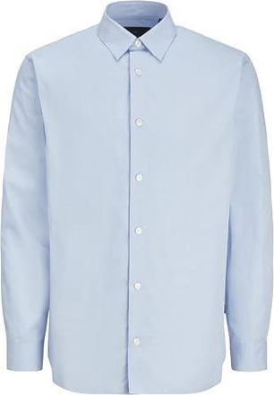 Jack & Jones Jprblabushwick Stanley T-Shirt L/S Sn, Chambray Blue/Fit : Solide, M