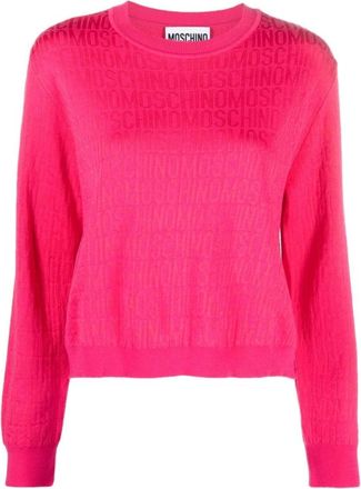 Moschino Femme, Pulls, Rose, Taille: 38 FR Maglia in Lana Allover Logo