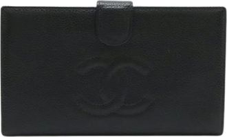 Chanel Portefeuille long (bi-pli) doccasion - Femme - Pre-owned - Noir - Taille: ONE Size