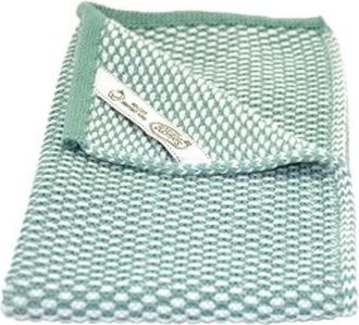 Solwang Gästehandtuch Natur/Grün gestrickt Handtuch Bio Baumwolle 32x47