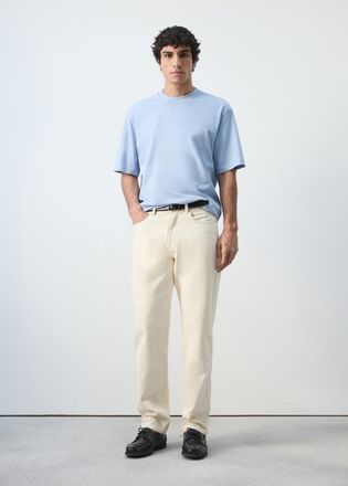 Mango T-Shirt heavy weight relaxed fit himmelblau - Herren - XS - MANGO MAN