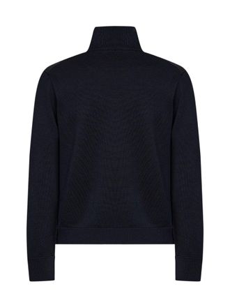 Moncler Mens Cardigan Zip-Up Padded Wool-Blend Black Virgin Wool & Down Jackets