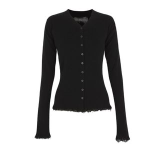 Cortana Schwarze Strickjacke aus Wolle und Kaschmir - - Knitwear - Damen - Schwarzk - S