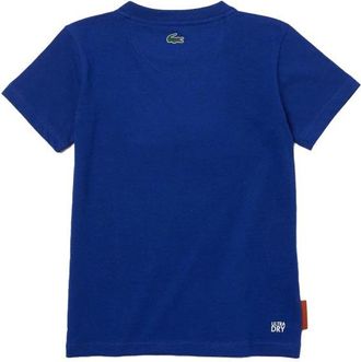 Lacoste Logo-Embroidered Cotton Blend T-Shirt - Blue