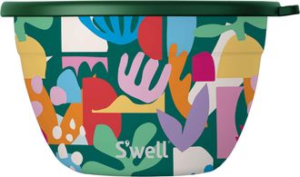 Swell Salatsch&uuml;ssel-Set aus Edelstahl, 1,9 l, Stil Papierausschnitte, mit 60 ml Gew&uuml;rzbeh&auml;lter und abnehmbarer Schale zur Organisation, auslaufsicher, leich