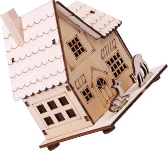 Amosfun Gl&uuml;hkabine Weihnachtsh&auml;user im Dorf Weihnachtsbaum Rock Dekoration Weihnachtsverzierung Weihnachtsdeko Holzhaus LED Holzhaus Dekoration Weihnachten Ho