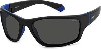Polaroid PLD 2135/S Lunettes de Soleil, Noir/Bleu, 65 cm Mixte