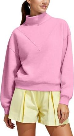 Generic Pull pour femme - Couleur unie - Haut surdimensionn&eacute; - Col rond - Manches longues - Automne - Hiver - D&eacute;contract&eacute; - Confortable - Tendance - Confortab