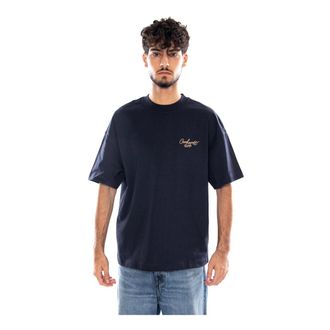 Carhartt Work in Progress S/S Signature Script T-Shirt - - Tops - Herren - Blau - XL