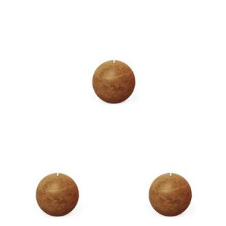 Spaas Rustikale Kugelkerze 80 mm 24St. - cognac (Packung mit 3)