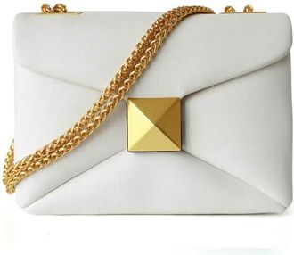 Generic NYSBH Sac &agrave; bandouli&egrave;re tendance en cuir v&eacute;ritable pour femme Petit sac carr&eacute; en cuir de vache, ivoire