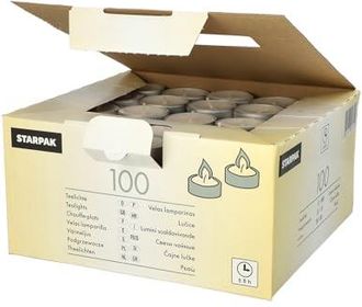 Papstar Papstar 100 Teelichter &Oslash; 38 mm 23 mm weiss Brenndauer 8h