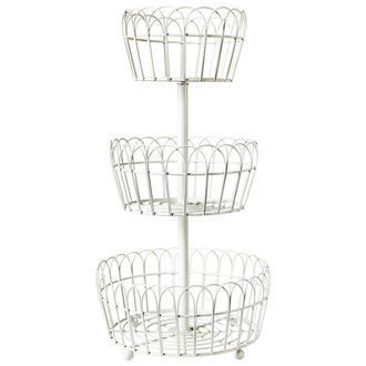 Novità Home Friendly - porte-fruits 3 niveaux blanc