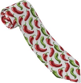 Generic Cravate DAffaires Piment Rouge Vert Imprim&eacute; Classique Tie &Eacute;l&eacute;gant Cravate Pour Hommes Pour Remise De Dipl&ocirc;me Affaires F&ecirc;te