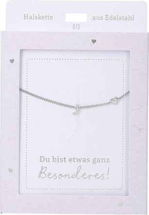 Depesche 13895.13 Halskette mit Buchstabe J und Herz, versilbert, variabel in der L&auml;nge tragbar (42 cm + 5 cm), als Geschenk oder kleine Aufmerksamkeit