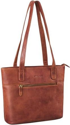 STILORD Madison Sac à Main Cabas Femme Cuir Vintage Sac Bandoulière Sac Ordinateur 13,3 Pouces MacBook Sac Cuir Femme Sac Travail Shopping Chic, Couleur:arron