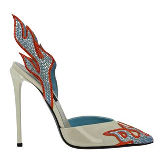 Philipp Plein Femme, Chaussures, Multicolore, Taille: 39 EU Escarpins Slingback en Cuir &agrave; Talons Hauts 12 Flame