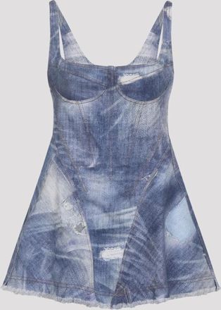 Roberto Cavalli Femme, Robes, Bleu, Taille: 34 FR Patchwork Capsule Collection Short Dress