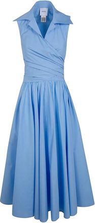 Patou Femme, Robes, Bleu, Taille: 36 FR Robe Midi Drap&eacute;e