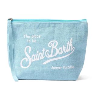 MC2 Saint Barth Femme, Sacs, Bleu, Taille: ONE Size Aline Pochette en Lin