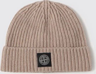 Stone Island Rippstrick-Beanie aus Schurwolle mit Compass-Logo