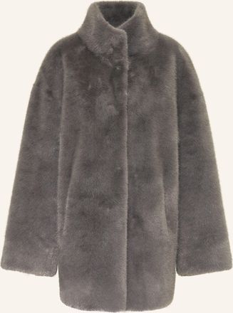 Juvia Kunstfell-Mantel Noa grau