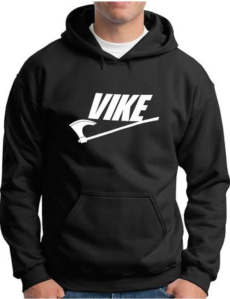 OM3 Wikinger Hoodie - Herren - Axt Krieger Vikings - Kapuzen-Pullover Schwarz, XXL