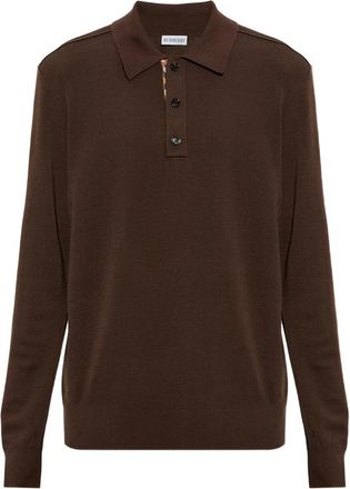Burberry Long-sleeve Wool Polo Shirt