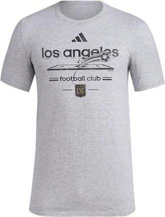 adidas T-Shirt à Manches Courtes pour Homme Los Angeles FC Vintage World Pre-Game Los Angeles FC Vintage World Pre-Game, Gris chiné Moyen/Club de Football de