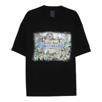 Juun.J Space Cartoon Over Fit Short Sleeve - - Tops - Herren - Schwarzk - XS