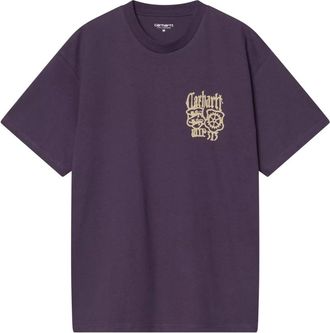 Carhartt Work in Progress Homme, Tops, Violet, Taille: XL S/S Commuting Tales T-Shirt