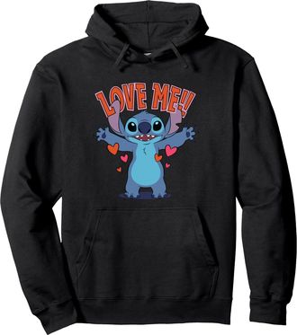 Disney Stitch Love Me!! Funny Valentines Day Pullover Hoodie