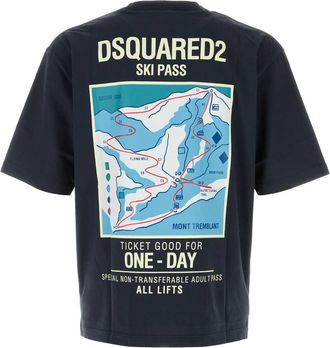 Dsquared2 Logo-Printed T-Shirt - Navy