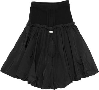 The Attico Femme, Jupes, Noir, Taille: 36 FR Midi skirt Minigonna ruches vita elasticizzata placca logo