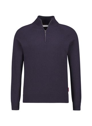 Joop Herren Pullover blau Wolle unifarben