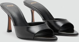 Mango Sandales pointues &agrave; talon noir - Femme - 35 - MANGO
