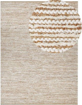 Beliani Beliani - Moderne Teppiche Beige und Weiß 300 x 400 cm Rechteckig Handgewebt Wendbar Niedrigflor Modernes Wohnzimmer Schlafzimmer