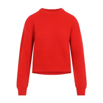 Jil Sander Gerippter Strickpullover - - Knitwear - Damen - Rot - 2XS