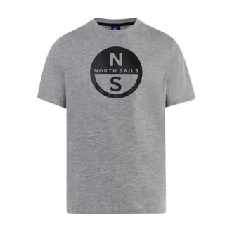 North Sails Homme, Tops, Gris, Taille: L Basic Big Logo T-shirt
