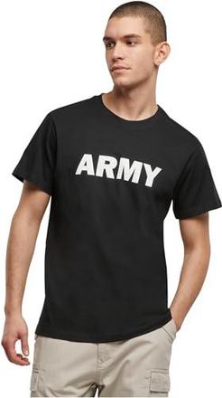 Brandit T-Shirt Militaire Homme T-Shirt Manches Courtes Noir XL 100% Coton Regular/Coupe Standard