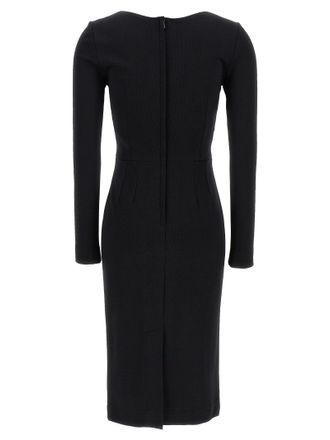 Dolce & Gabbana Womens Black Viscose Midi Dress