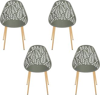 The Home Deco Factory Lot De 4 Chaises - Home Deco Factory - Lucena - Confortables - Olives